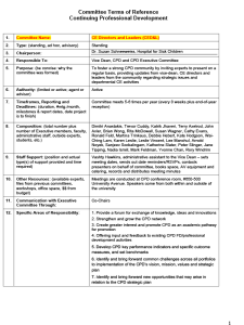 Standing Committees: Terms of Reference | CPD Documents